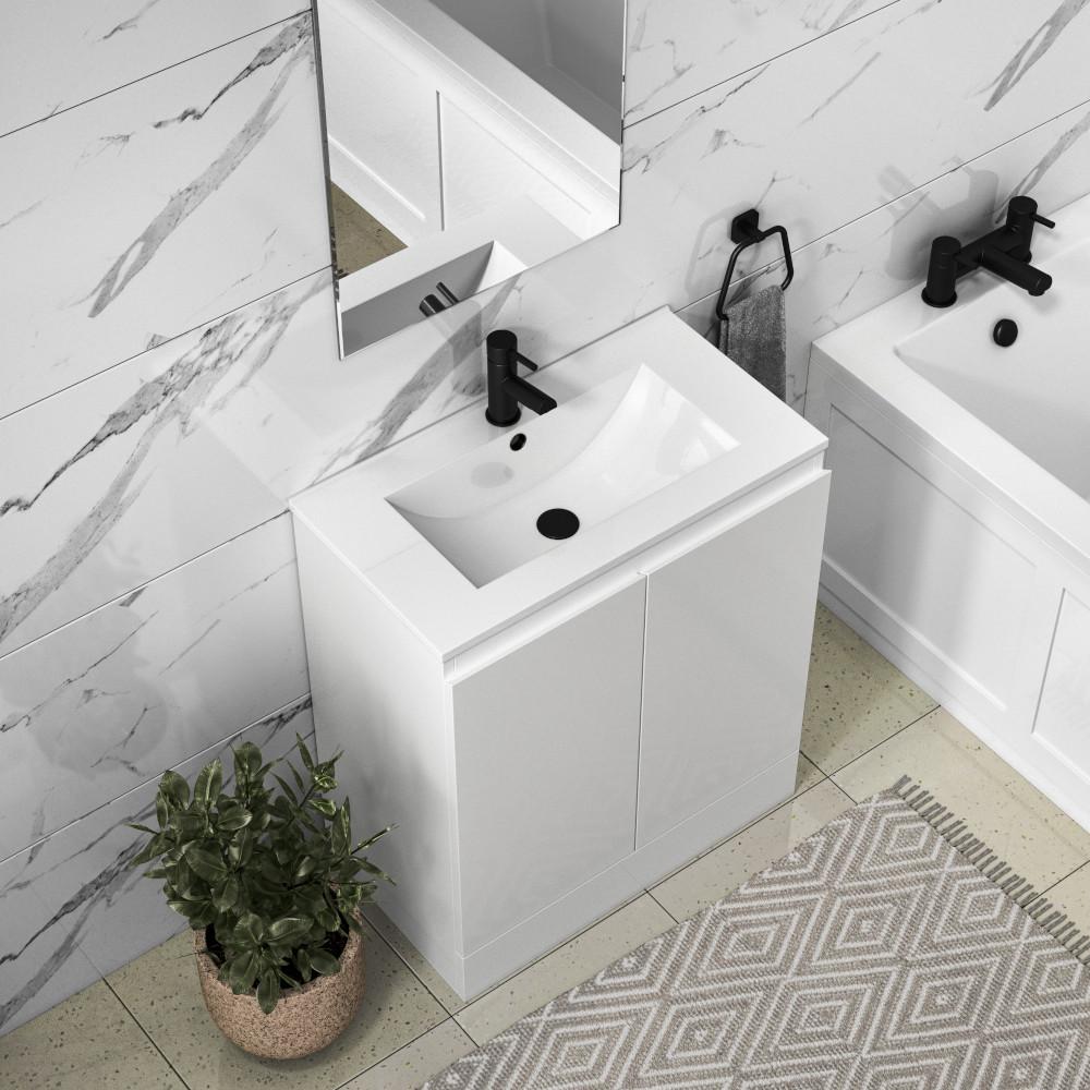 Halite 600mm White Vanity Unit with Basin