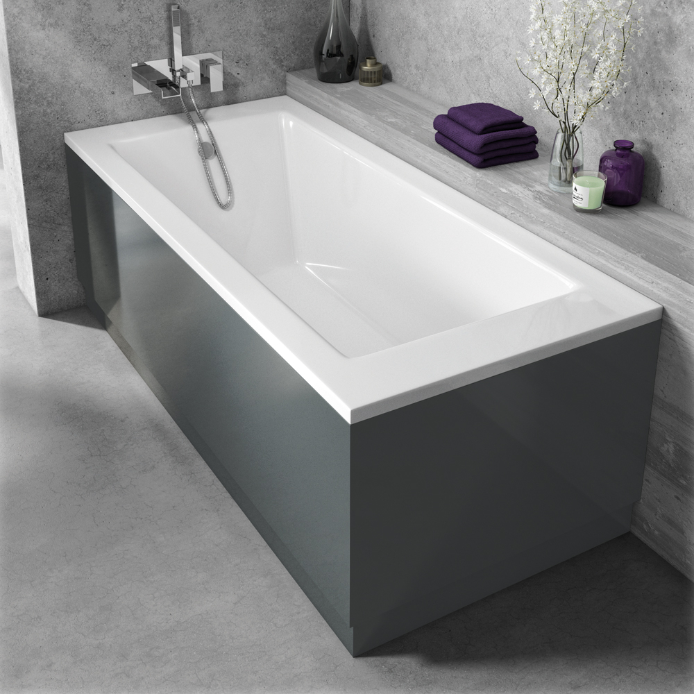 Halite Matt Grey Waterproof Bath Panels | Rubberduck Bathrooms