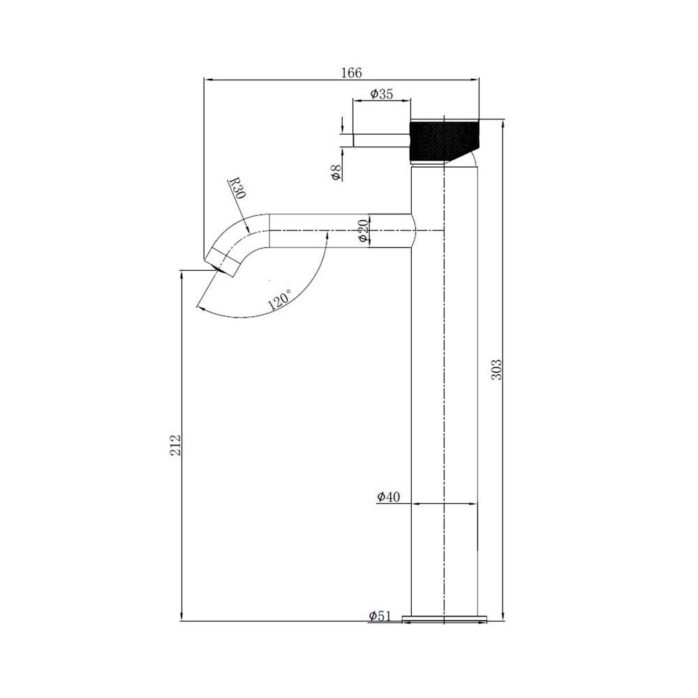Brushed Nickel Abacus Iso Pro Tall Mono Basin Mixer
