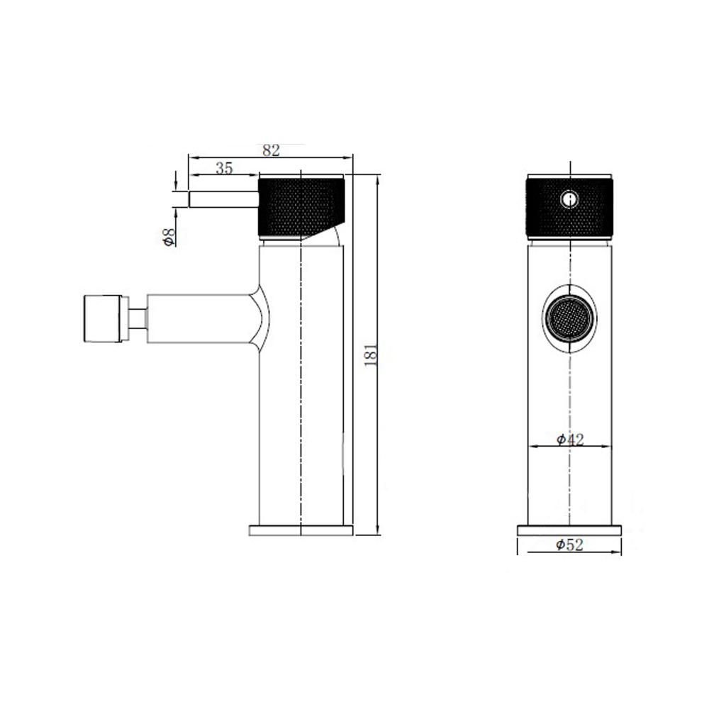 Matt Black Abacus Iso Pro Bidet Mixer