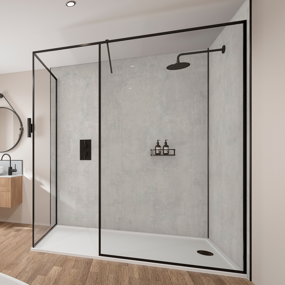 Wetwall Mermaid Collection Industrial Concrete Shower Panel, Mermaid ...