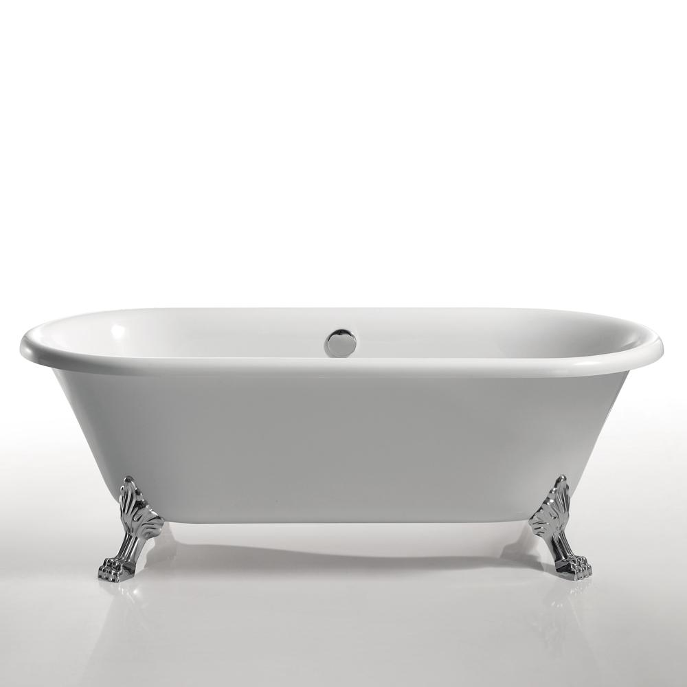 Jaquar Queens 1702mm Traditional Freestanding Bath with Chrome Leg Set