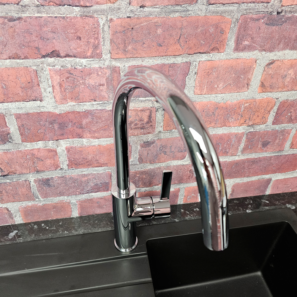 Jeroni Swan 1 Handle Chrome Kitchen Mixer Tap, 922119