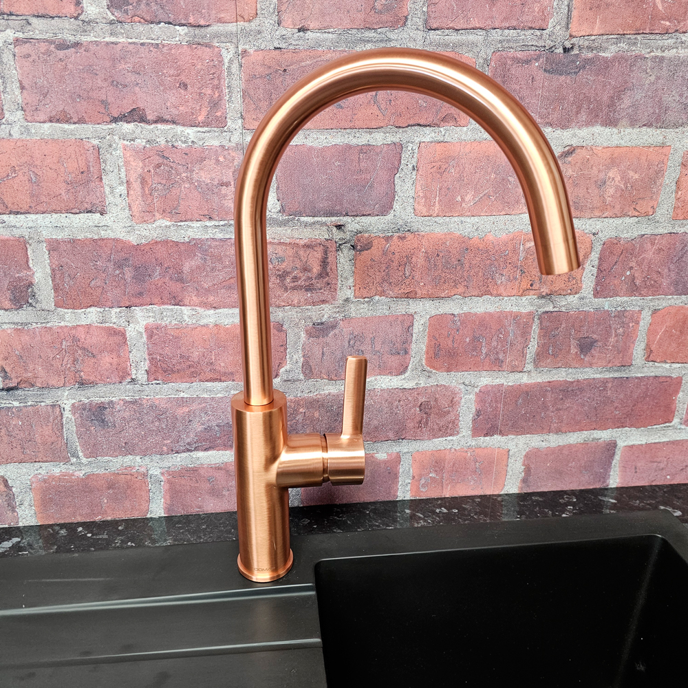 Jeroni Swan 1 Handle Copper Kitchen Mixer Tap, 922125