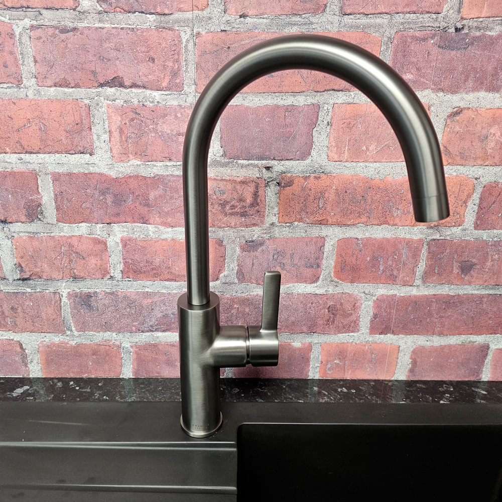 Jeroni Swan 1 Handle Gunmetal Kitchen Mixer Tap, 922123