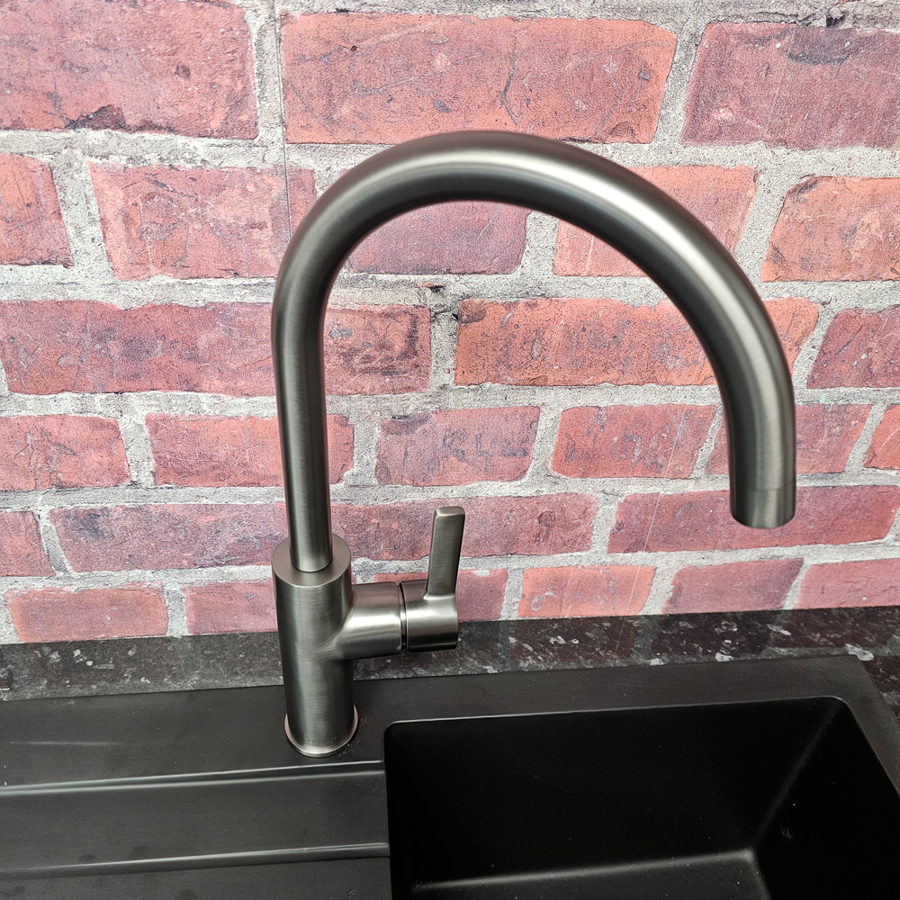 Jeroni Swan 1 Handle Gunmetal Kitchen Mixer Tap, 922123