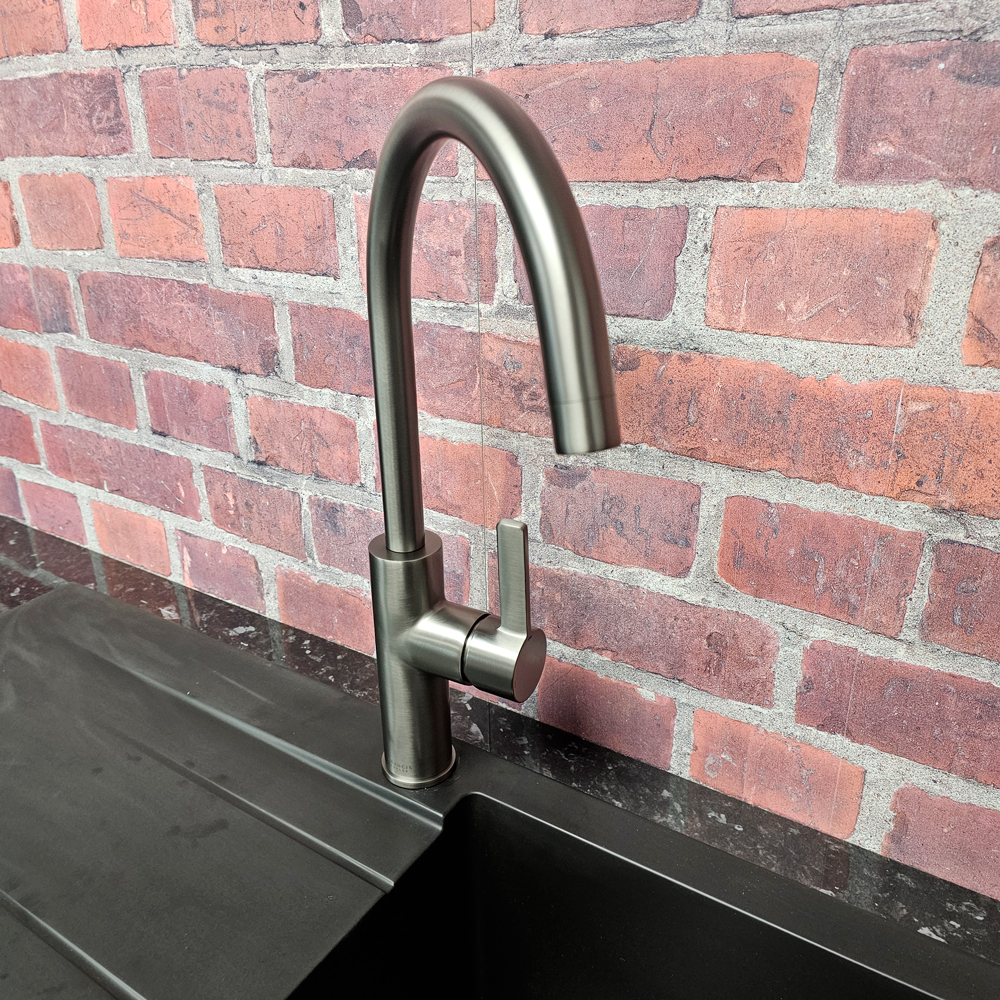 Jeroni Swan 1 Handle Gunmetal Kitchen Mixer Tap, 922123