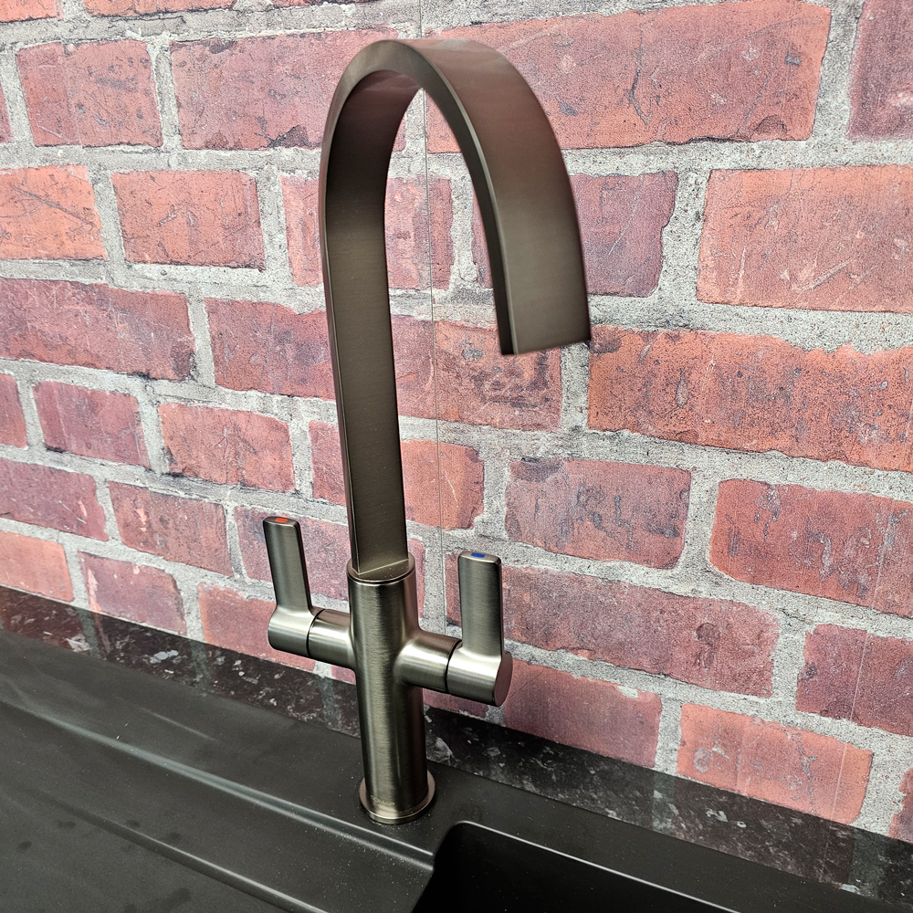 Jeroni Swept Gunmetal Kitchen Mixer Tap, 922129