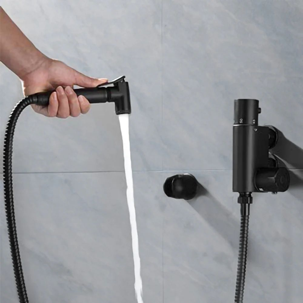 Kartell Black Douche Kit with Outlet Elbow | SHO059DB | Black Douche Kit