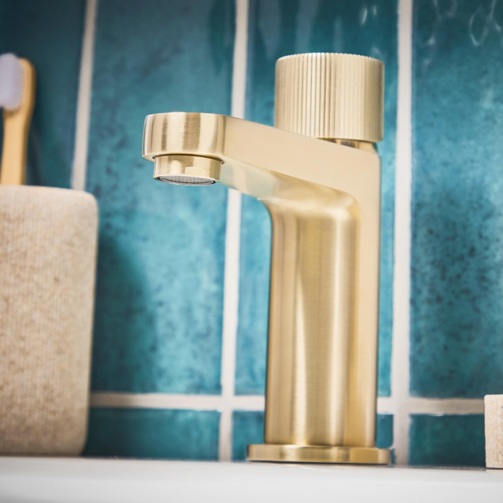 Scudo KOKO Brushed Brass Basin Mixer Tap - KO-012