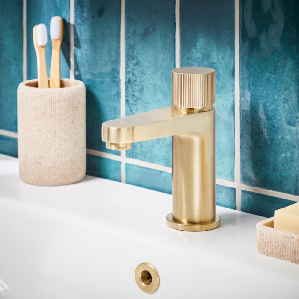 Scudo KOKO Brushed Brass Mini Basin Mixer Tap - KO-011