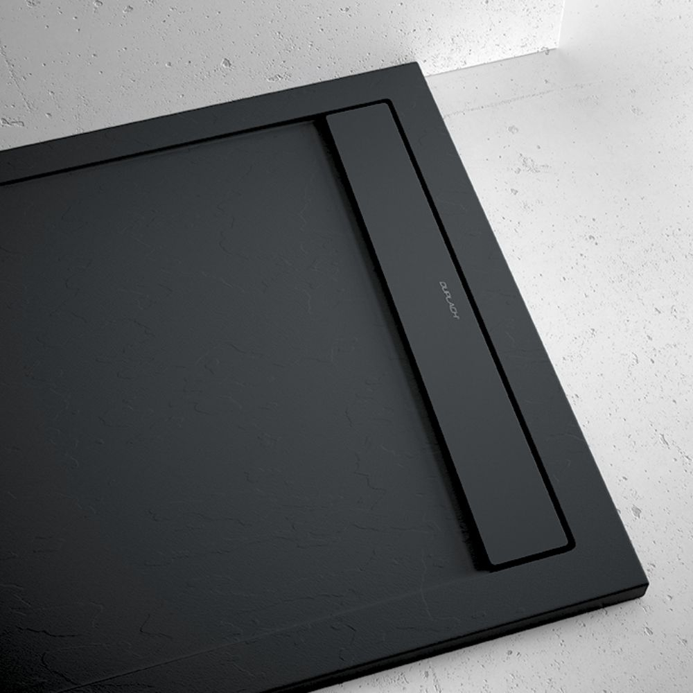 Lujo Stone Lineal 1400 x 900mm Black Slate Shower Tray | Lujo Lineal ...