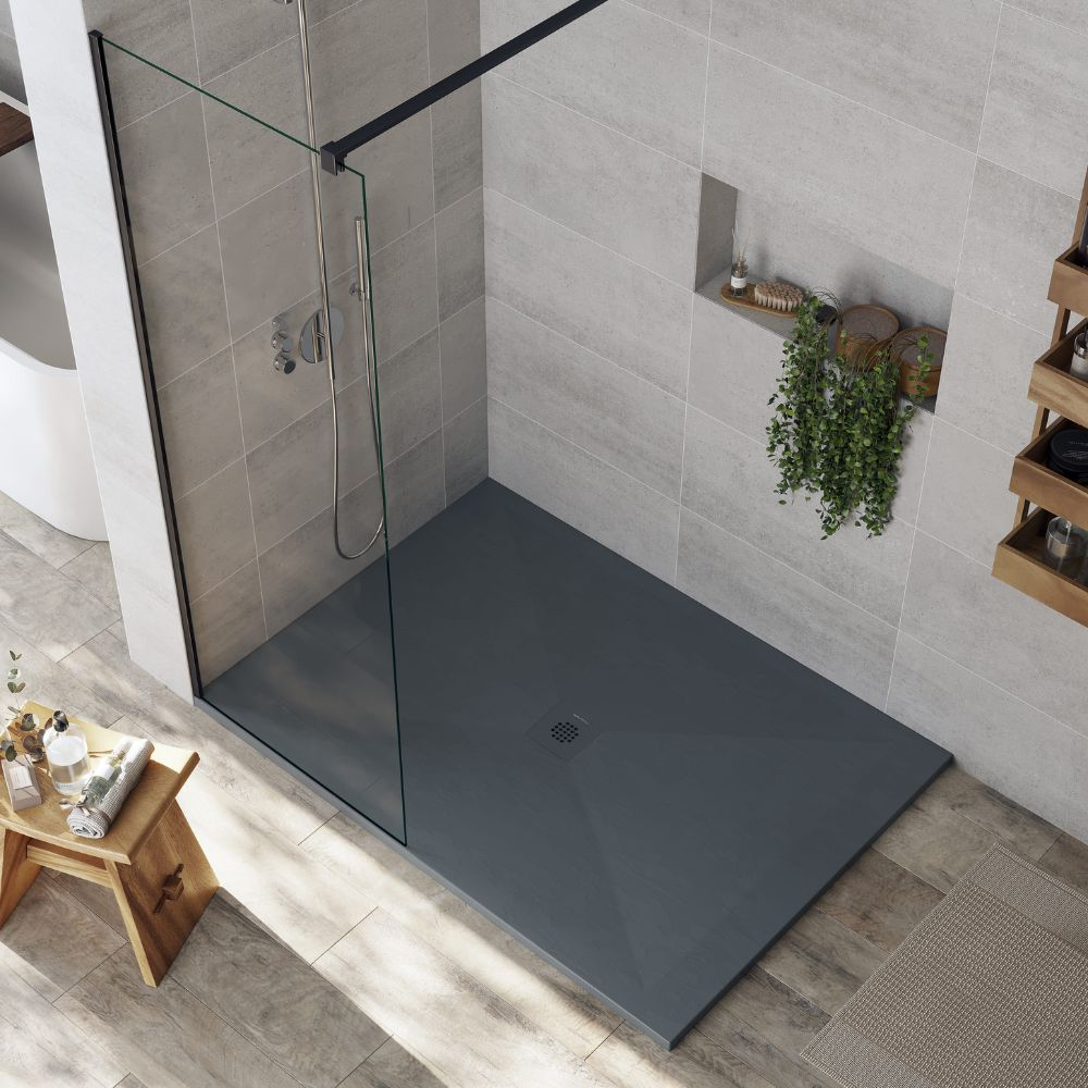 Lujo Stone Centro 1700 x 800mm Anthracite Slate Shower Tray | Lujo ...