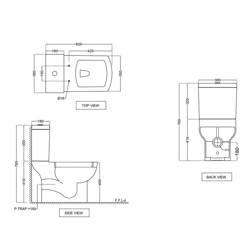 Jaquar Lyric Close Coupled Toilet Complete With Soft Close Seat