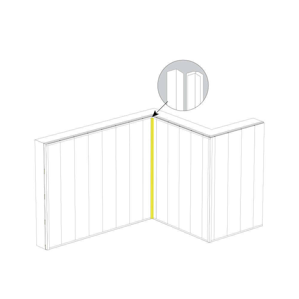 MEGAboard Aluminum Satin Internal Corner - 2400mm