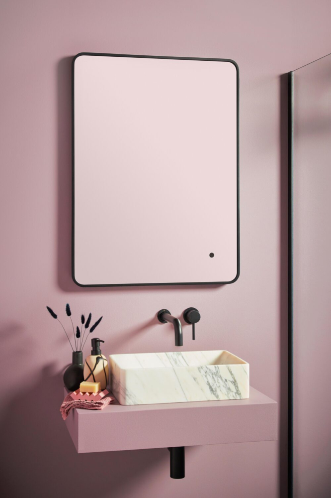 Lancia Alfie LED Mirror Black Framed 500 x 700mm MIRROR007
