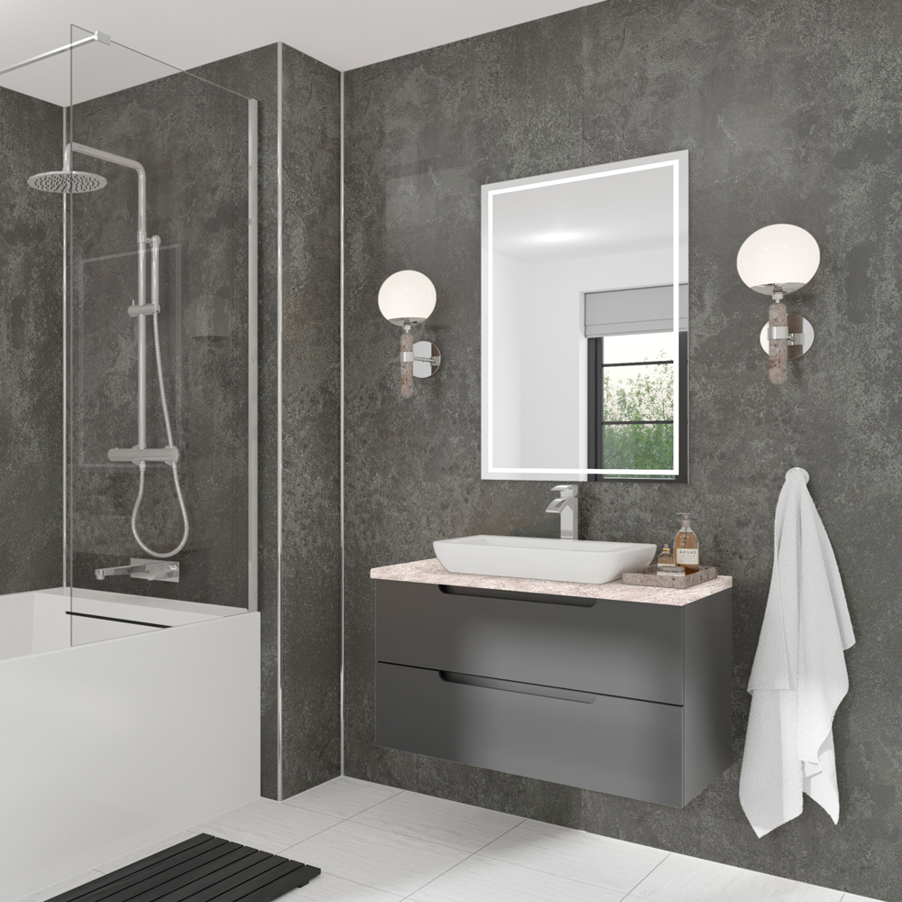 Wetwall Mermaid Collection Magma Stone Shower Panel, Mermaid Collection