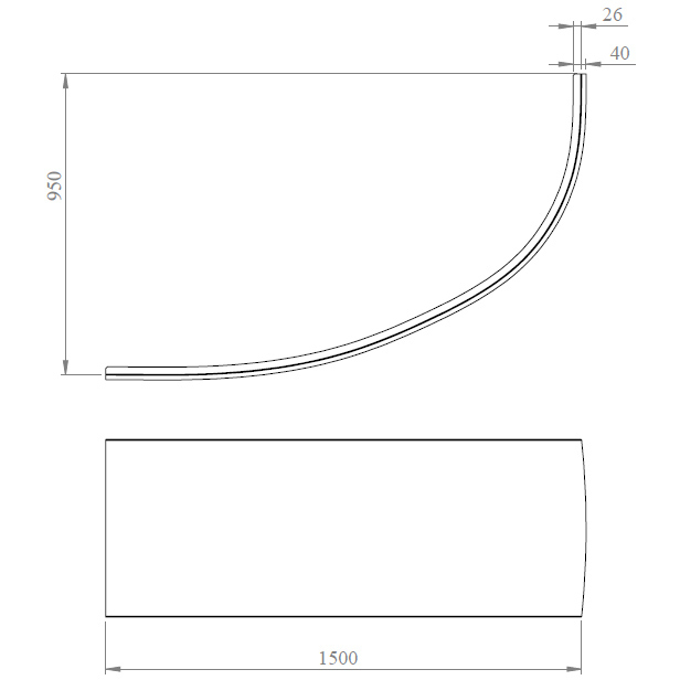 Mallard 1500 x 950mm Left Hand Offset Corner Bath