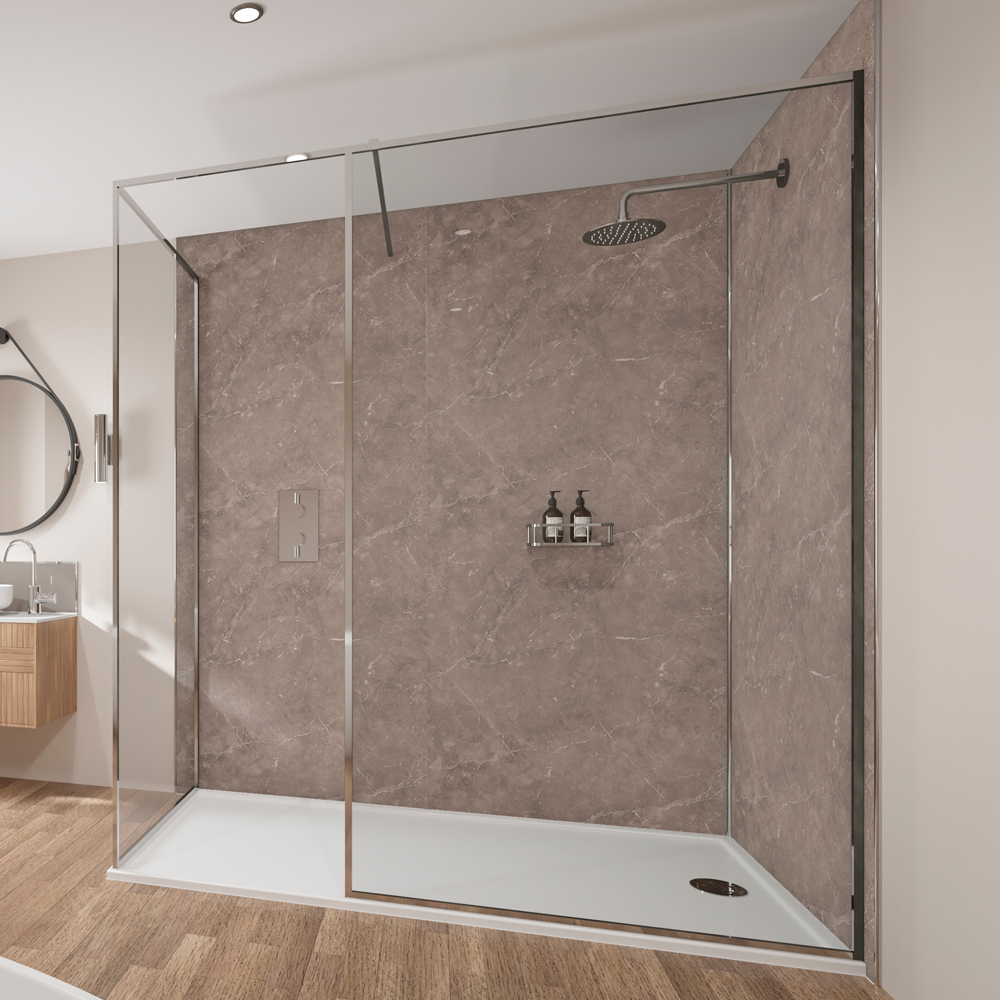 Wetwall Mermaid Collection Marmo Venezia Shower Panel, Mermaid Collection