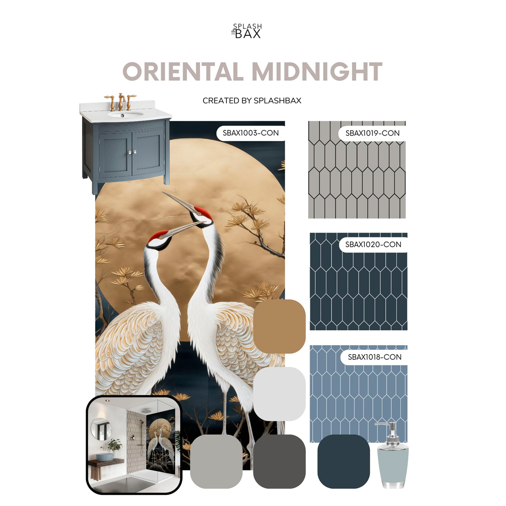 SplashBax Oriental Midnight Di Bond Shower Board - SBAX1003