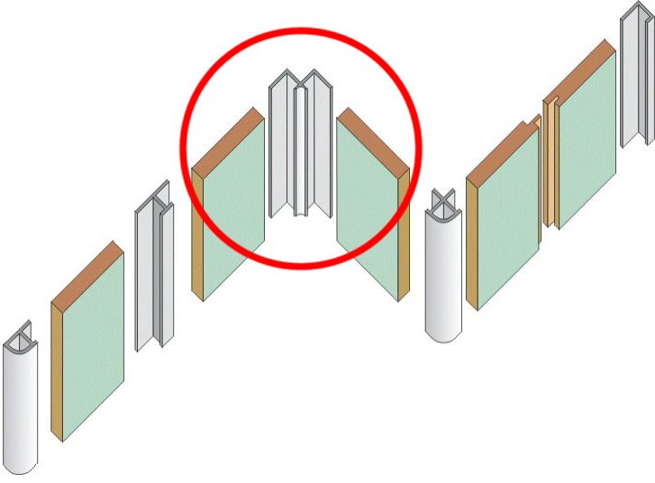 Multipanel Internal Corner Profile Trim Type A for showerboards and panels