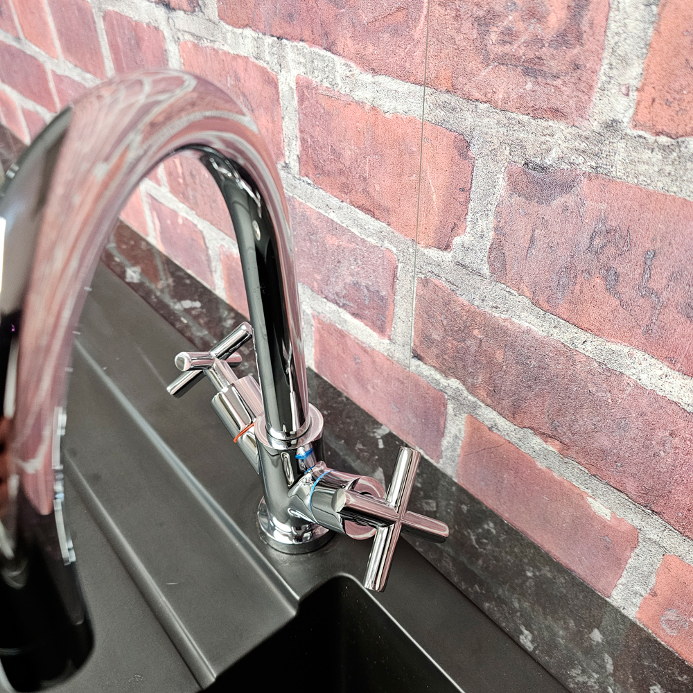 Nuie Dual Cross Head Kitchen Sink Mixer Tap (KC320)