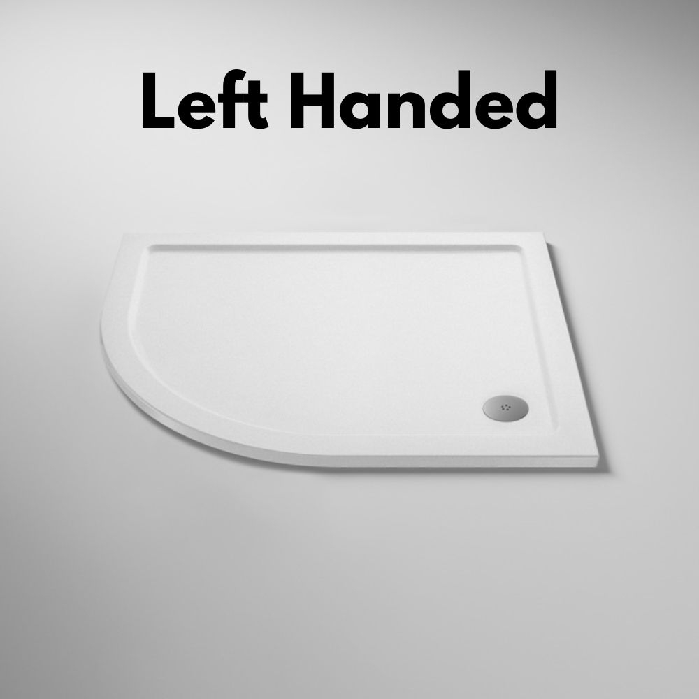 Nuie 1200 x 800mm Anti-Slip Stone Resin Offset Quadrant Shower Tray ...