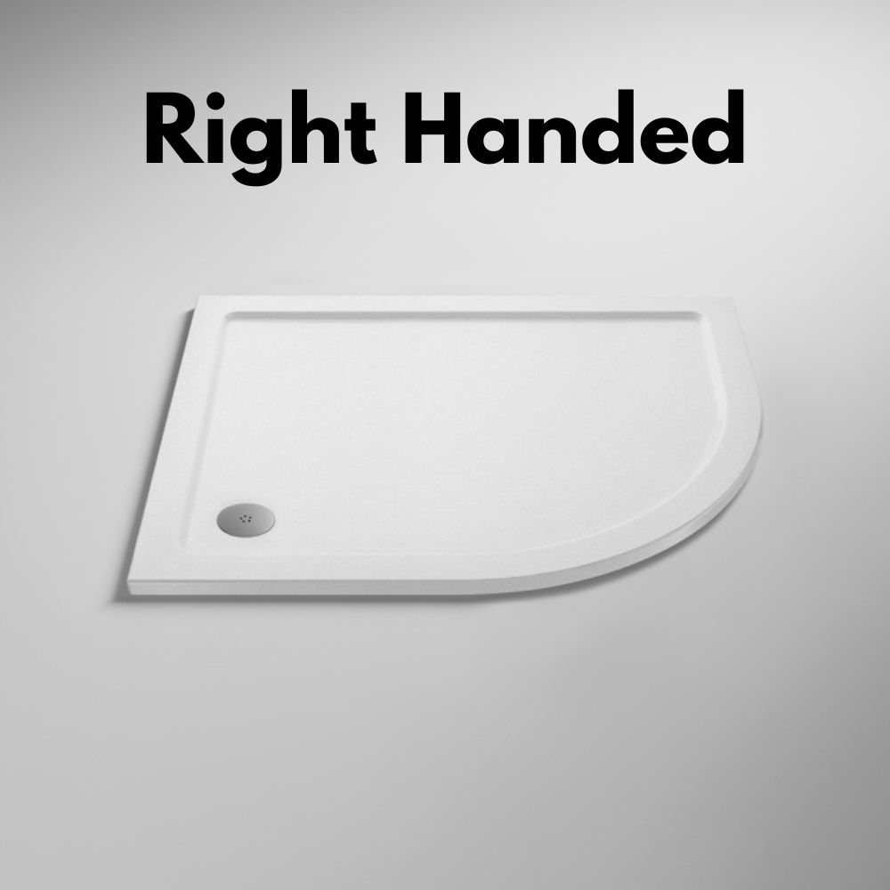Nuie 1200 x 800mm Anti-Slip Stone Resin Offset Quadrant Shower Tray - NSR113