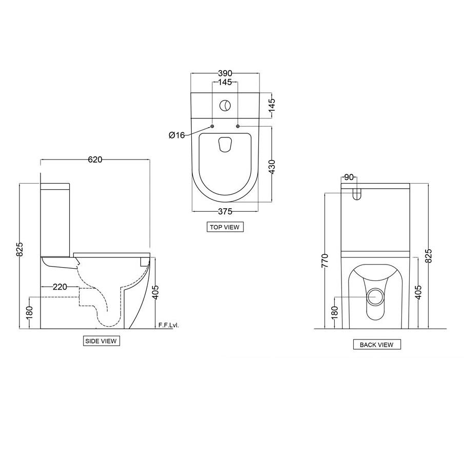 Jaquar Opal Close Coupled Rimless Toilet With Soft Close Seat