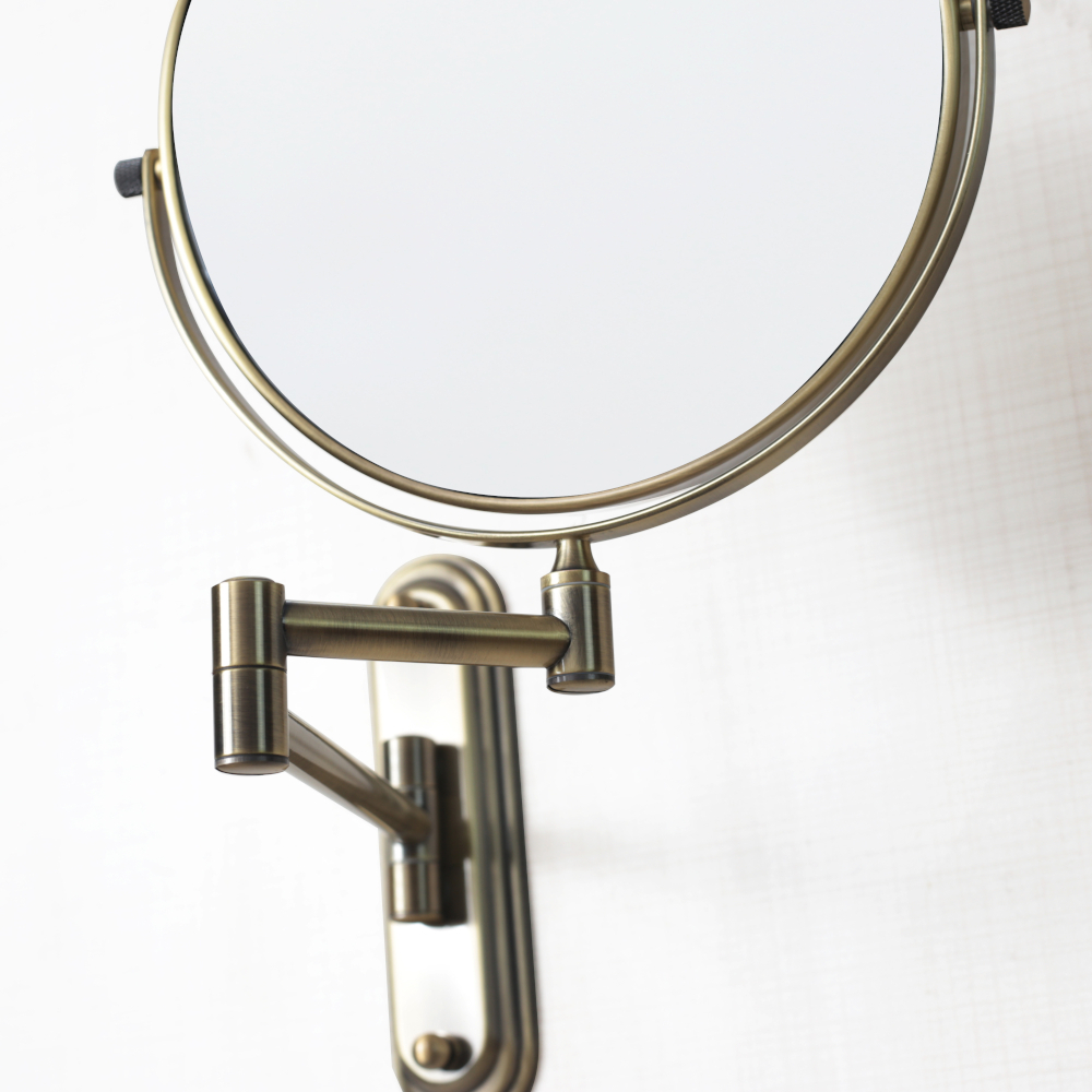 Origins Living Taylor Brushed Brass Reversible Magnifying Mirror