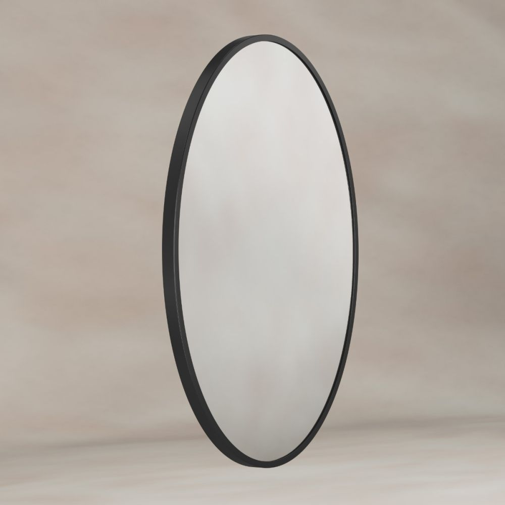Origins Living Delphine Oval Mirror in Matt Black