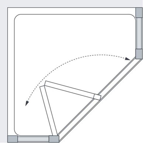 Lakes Classic 900 x 900mm Semi-Framed Bi-Fold Door Pentagon Shower ...