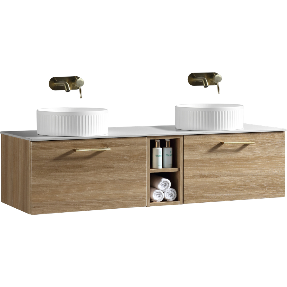 Piatta Country Oak 1400mm Wall Hung Vanity Unit - 4426