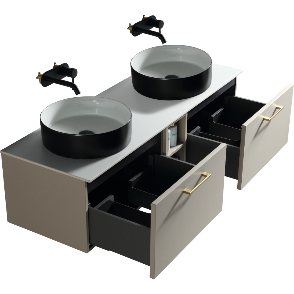 Piatta Soft Coffee 1400mm Wall Hung Vanity Unit - 4429