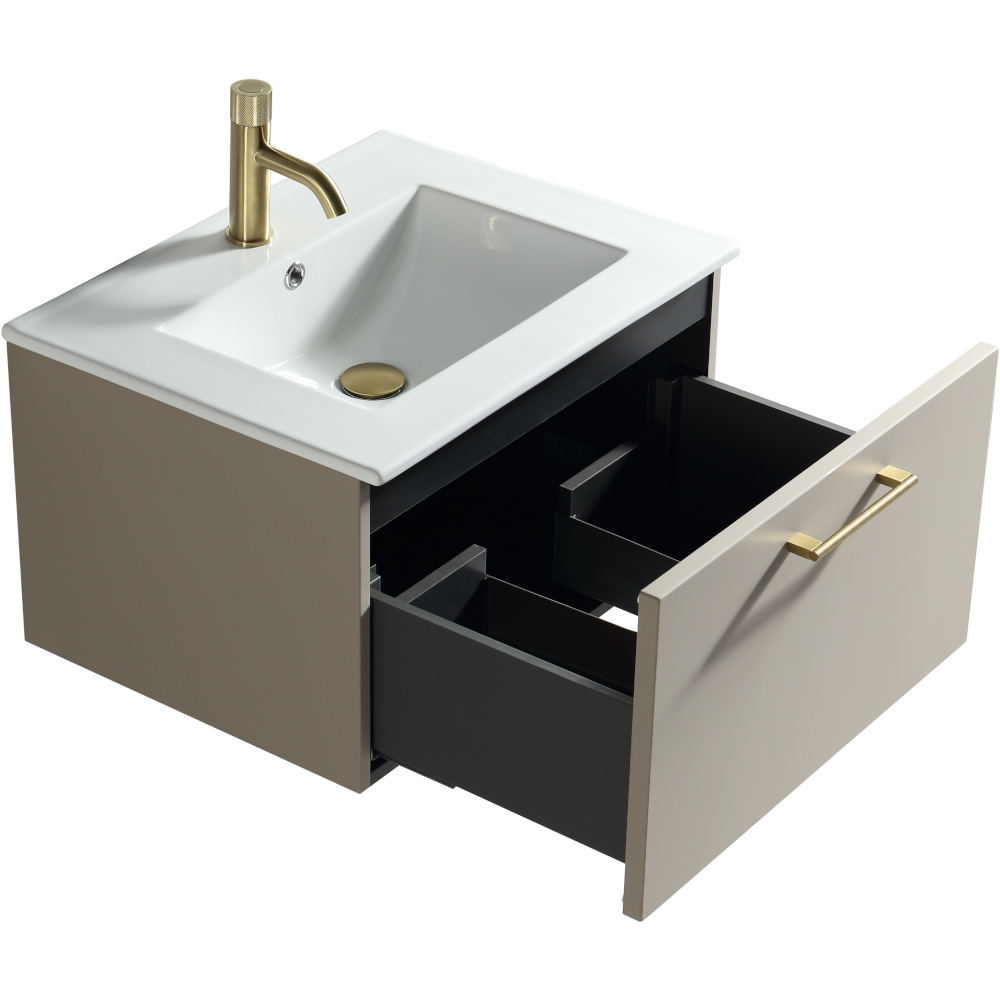 Piatta Soft Coffee 600mm Wall Hung Vanity Unit - 4373
