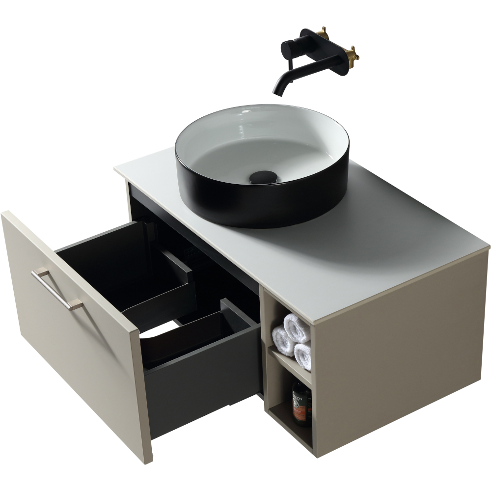 Piatta Soft Coffee 800mm Wall Hung Vanity Unit - 4445 or 4421