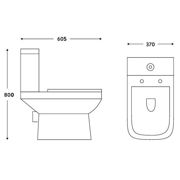 Scudo Porto Open Back Close Coupled Rimless Toilet