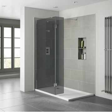 Frontline Prestige2 800mm Smoked Wetroom Shower Screen 10mm Glass, F00893