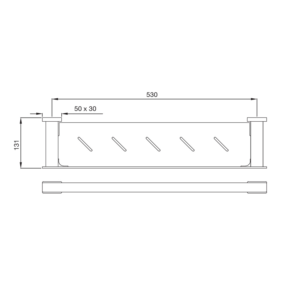 Artize Quadra Black Matt Shelf, QUA-BLM-61775