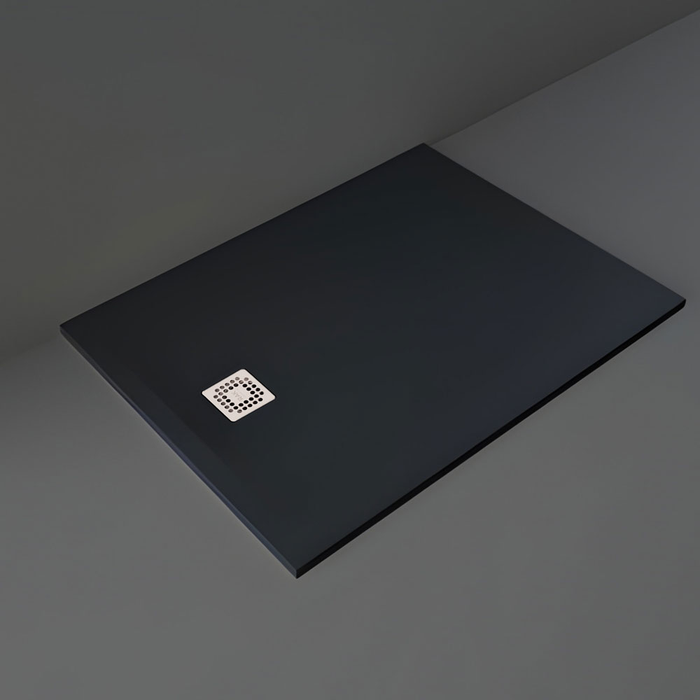 RAK Feeling 1200 x 900mm Cuttable Black Stone Resin Shower Tray ...