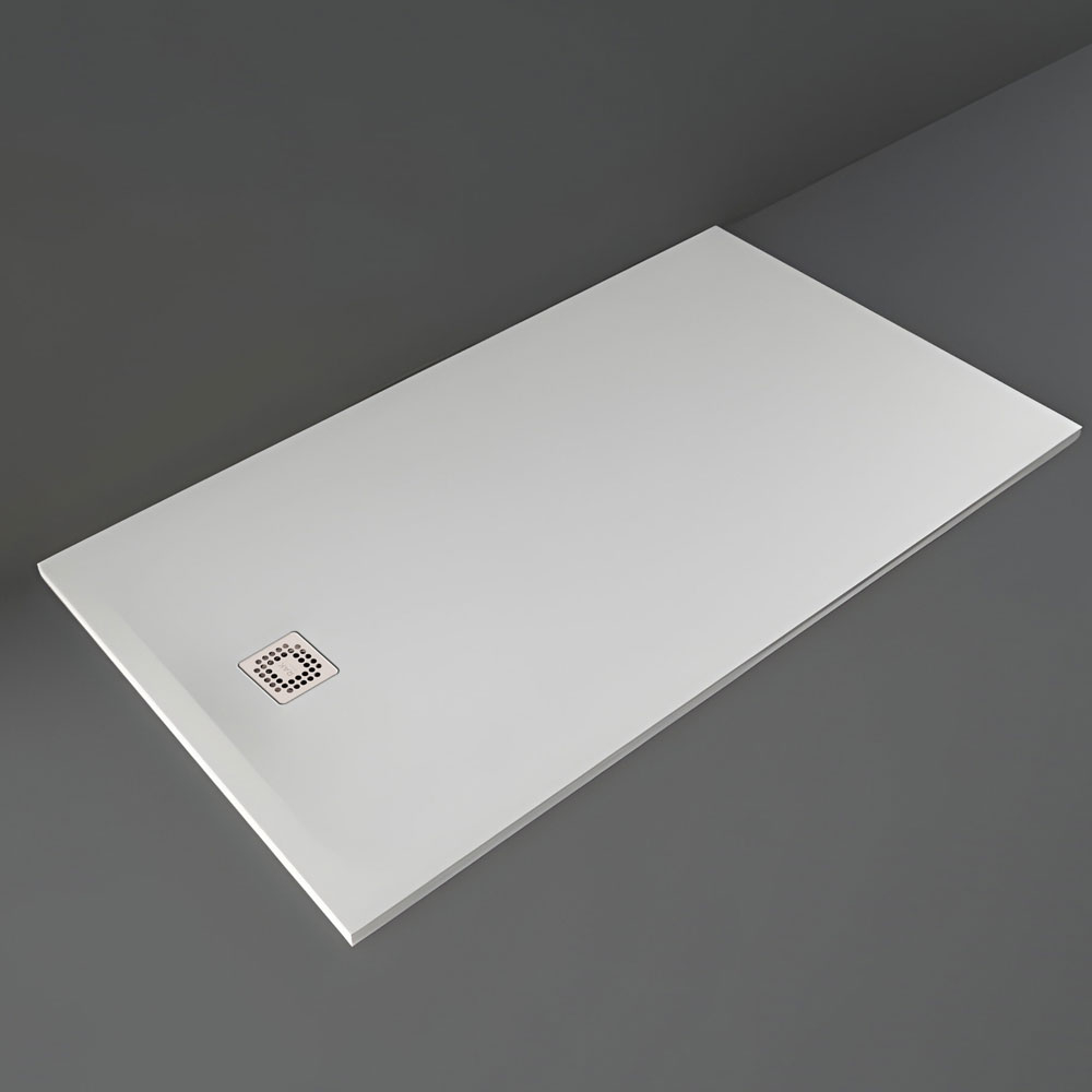 RAK Feeling 1400 x 900mm Cuttable White Stone Resin Shower Tray ...