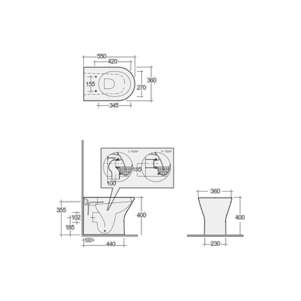 Feeling Matt White Back To Wall Rimless WC with Soft Close Seat - RAK ...