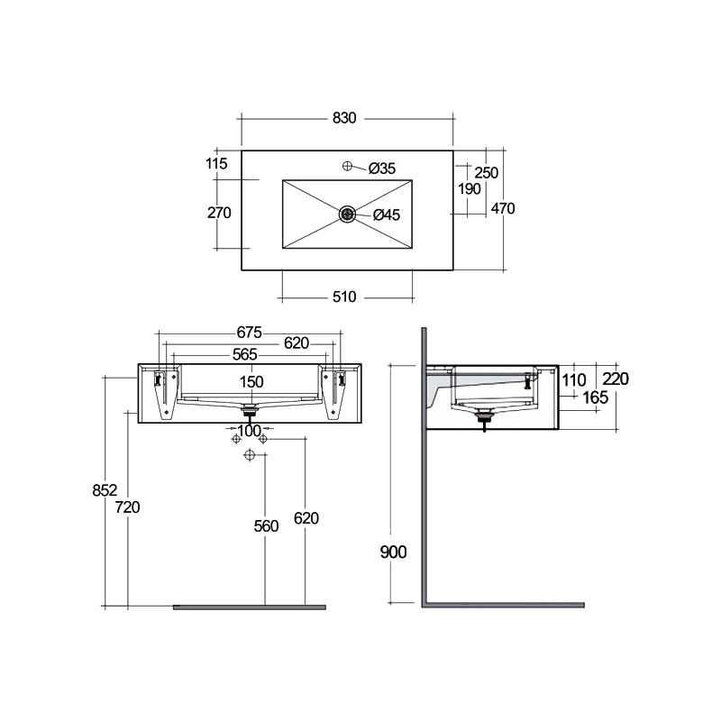 Precious Travertino Ivory 830 Counter Wash Basin by RAK Ceramics ...