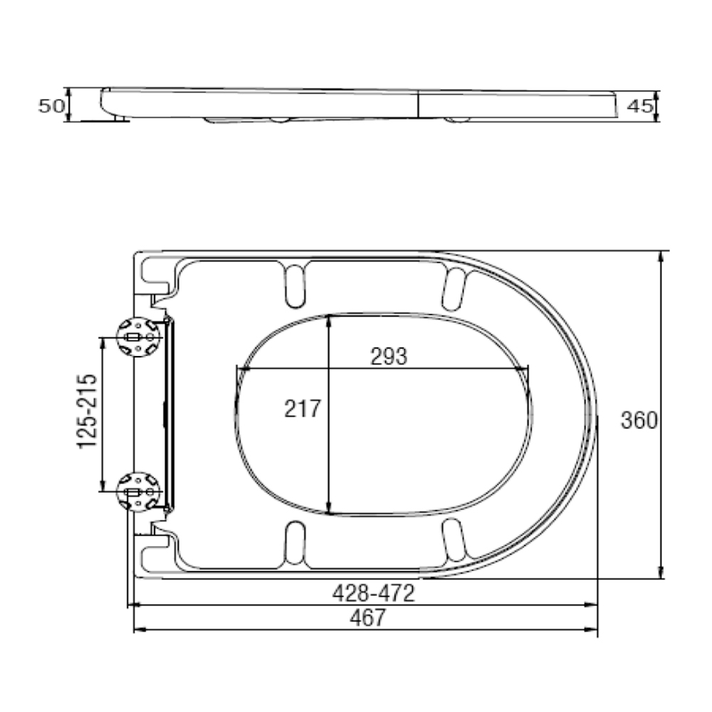 RAK Resort Quick Release Rimless Soft Close Toilet Seat & Cover, RAKSEAT011