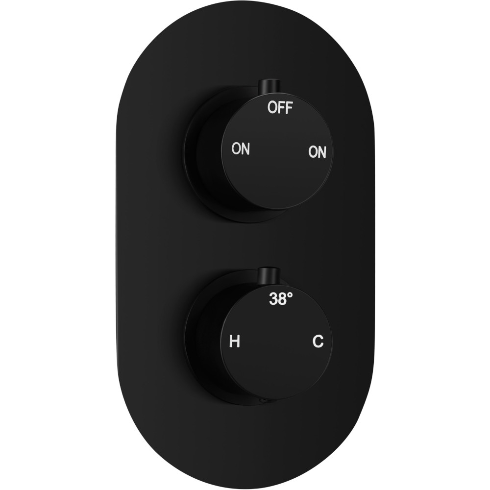 Matt Black Concealed Valve Fixed Head & Hand Set Shower Pack