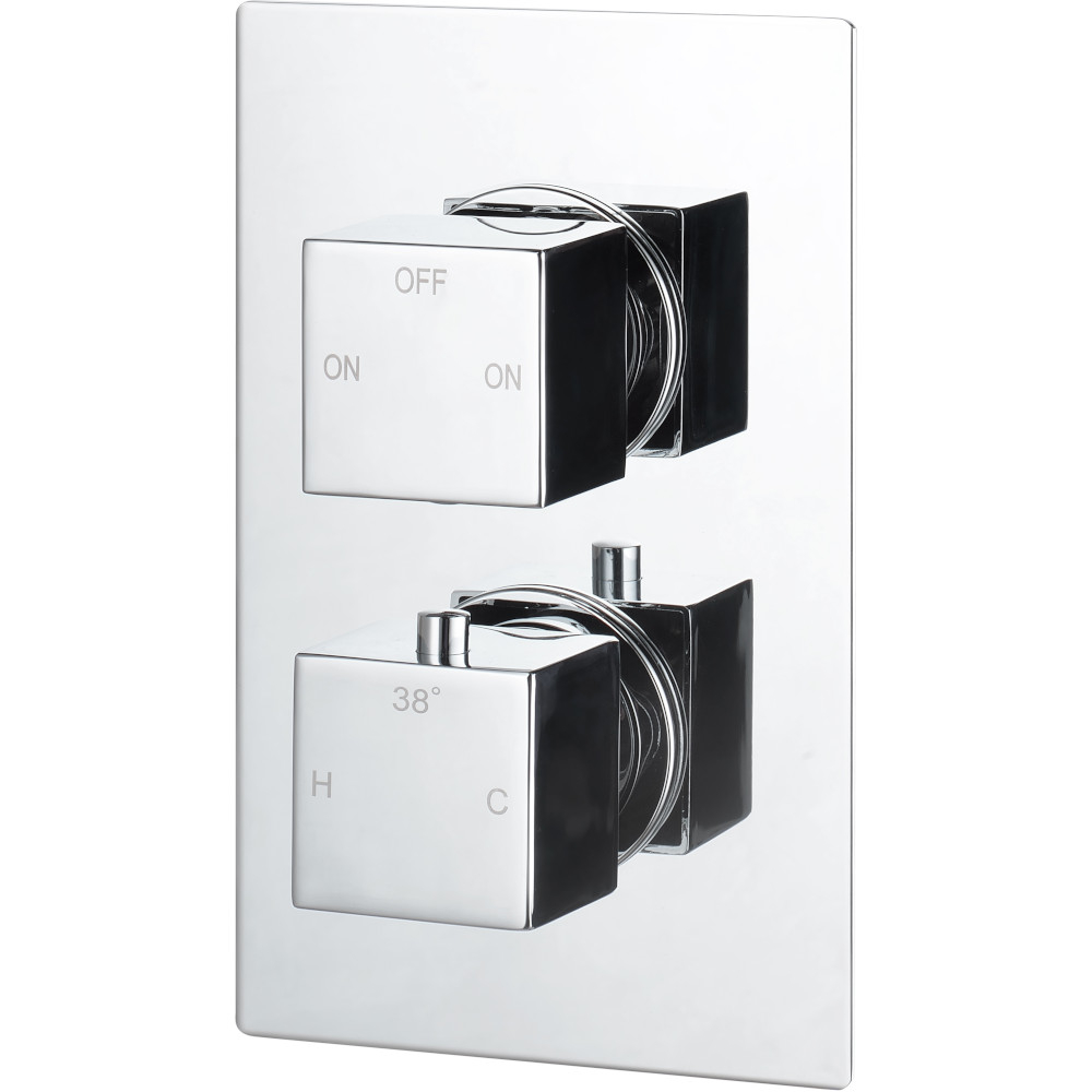 Square Concealed Shower Valve, Fixed Over Head Shower & Riser Kit ...