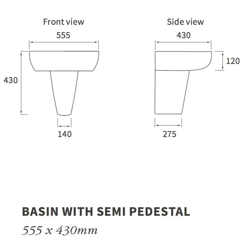 Campbell Basin & Semi Pedestal 555mm - RDBS1784