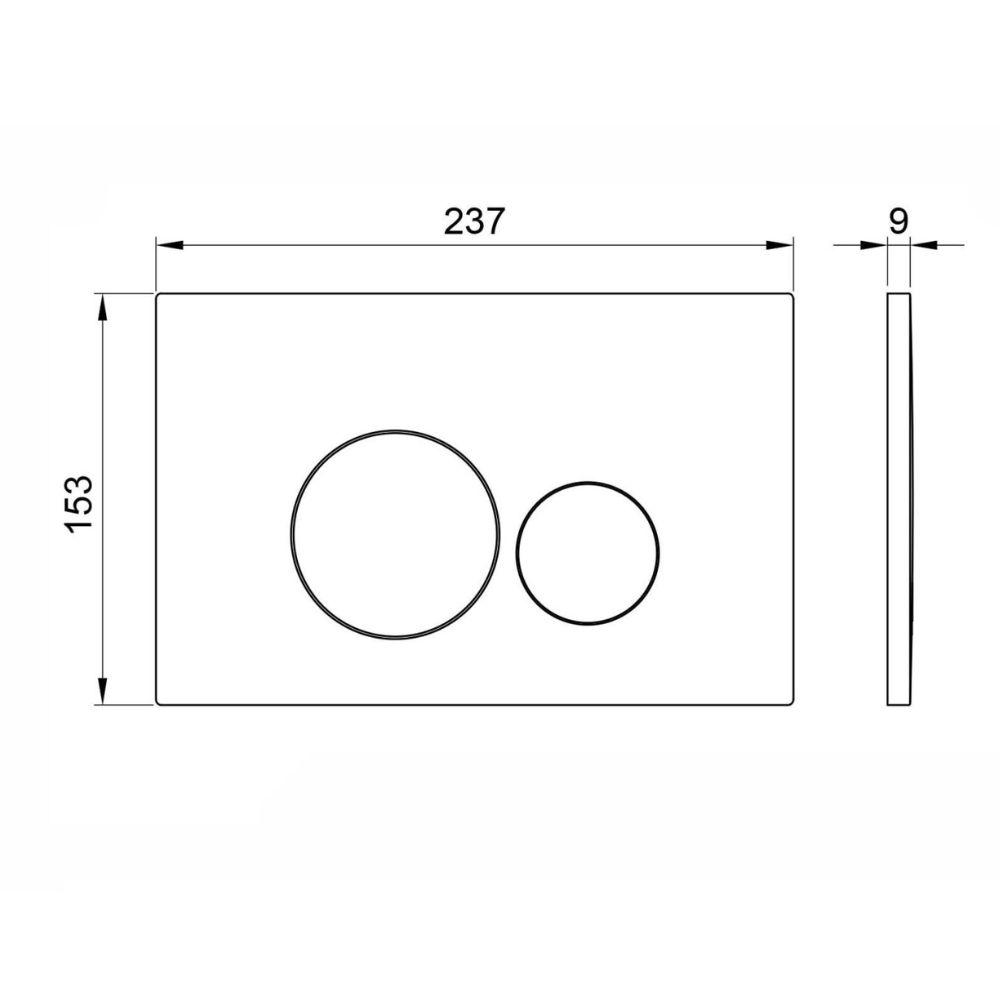 Scudo Round Black Dual Flush WC Plate Button