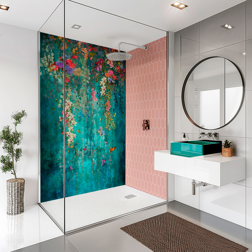 SplashBax Botanical Cascade Di Bond Shower Board - SBAX1004