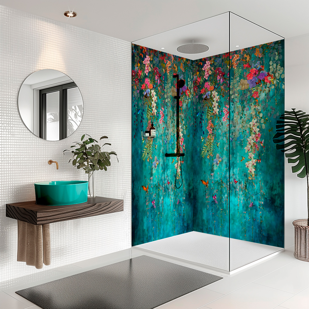 SplashBax Botanical Cascade Di Bond Shower Board - SBAX1004